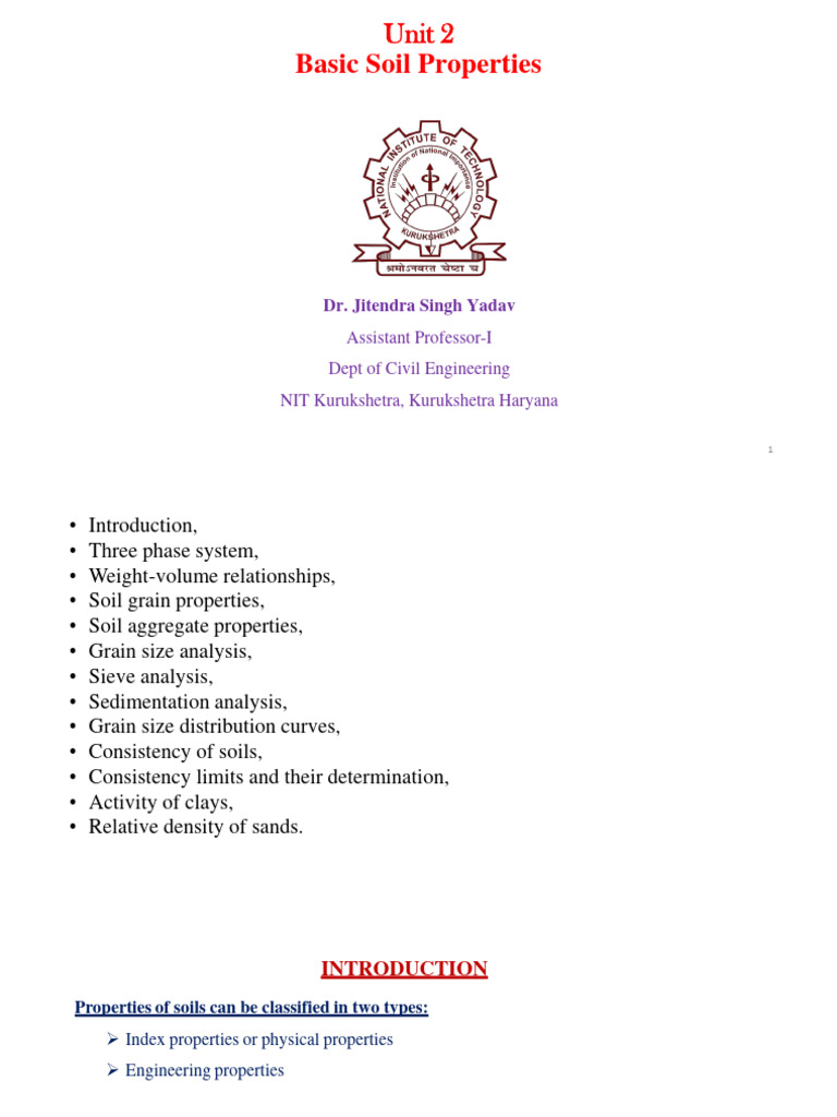 Unit 2.2 Basic Soil Properties-PSD | PDF | Particle Size Distribution | Soil