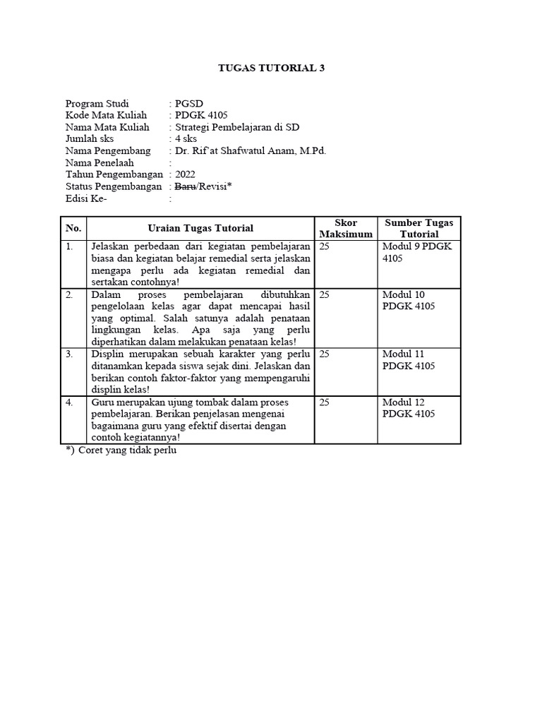 Sesi 7 TUGAS 3 STRATEGI PEMBELAJARAN | PDF