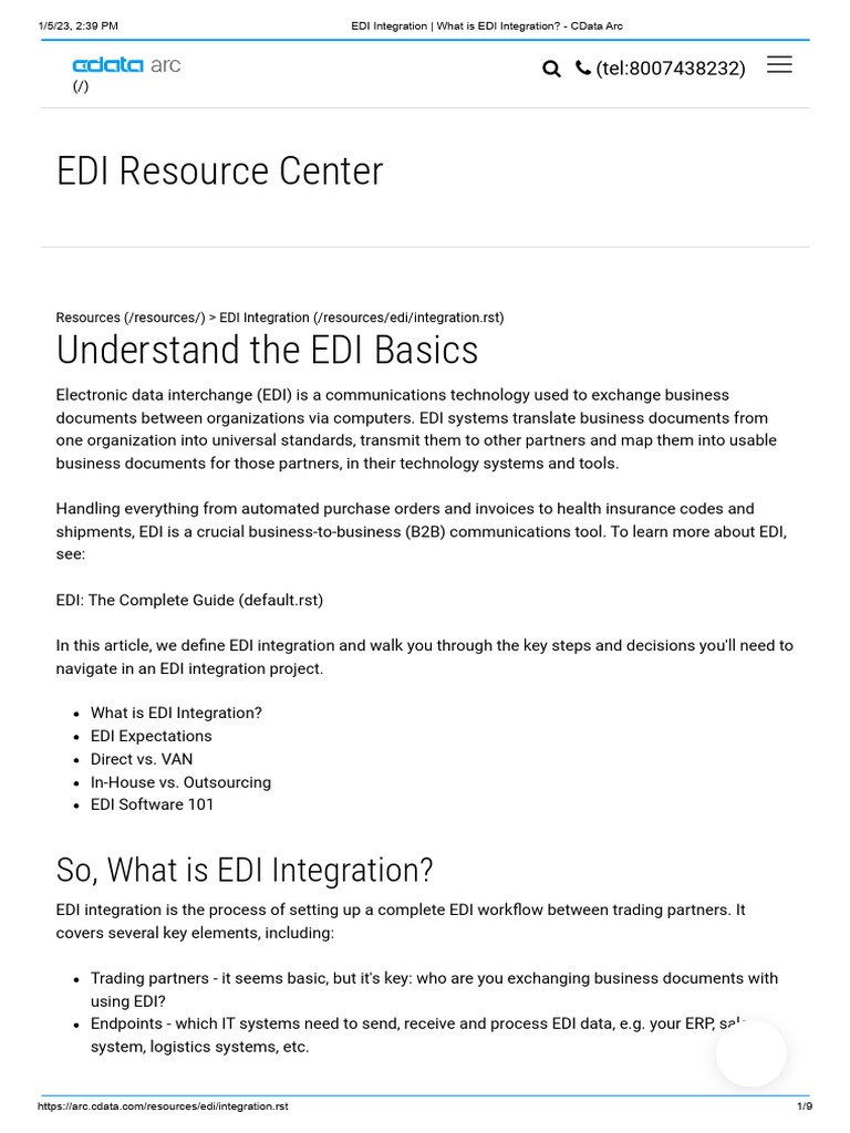 EDI Integration - What Is EDI Integration - CData Arc | PDF | Electronic Data Interchange ...