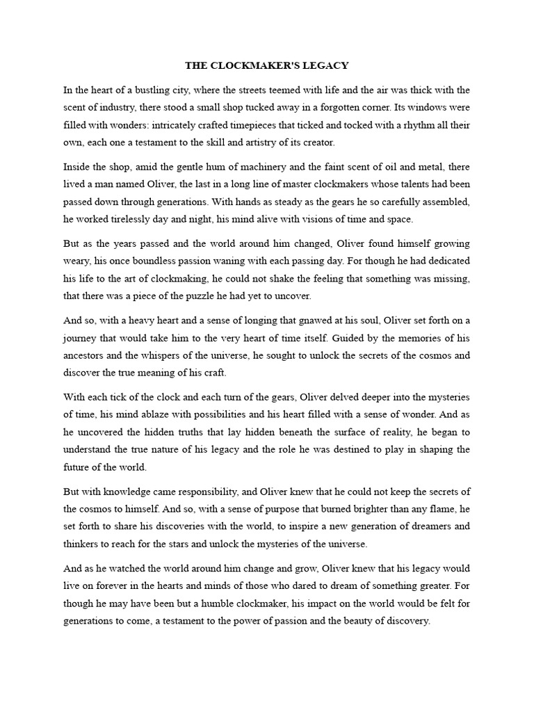 The Clockmakers Legacy Pdf