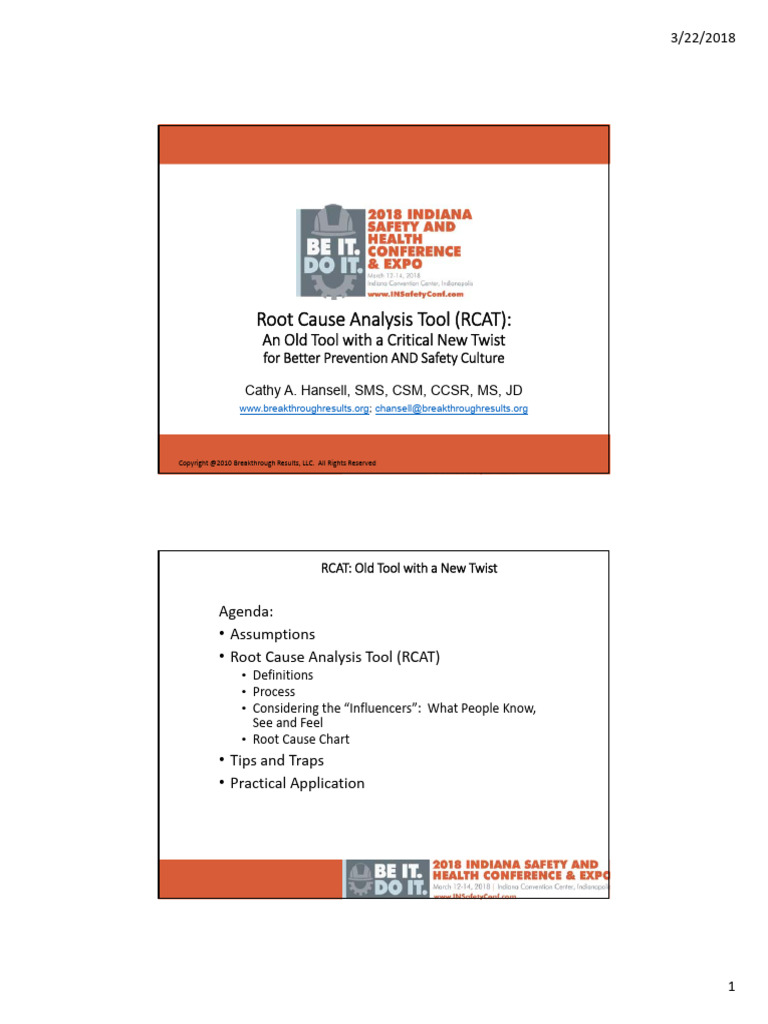 Root Cause Analysis Tool (RCAT) | PDF
