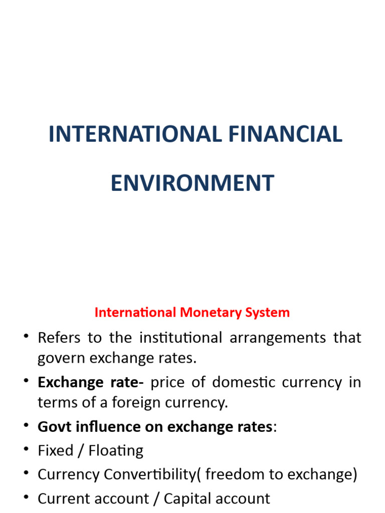 Understanding International Financial Systems | PDF | Exchange Rate ...