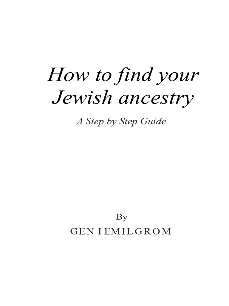 How To Find Your Jewish Ancestry | PDF | Shabbat | Jews