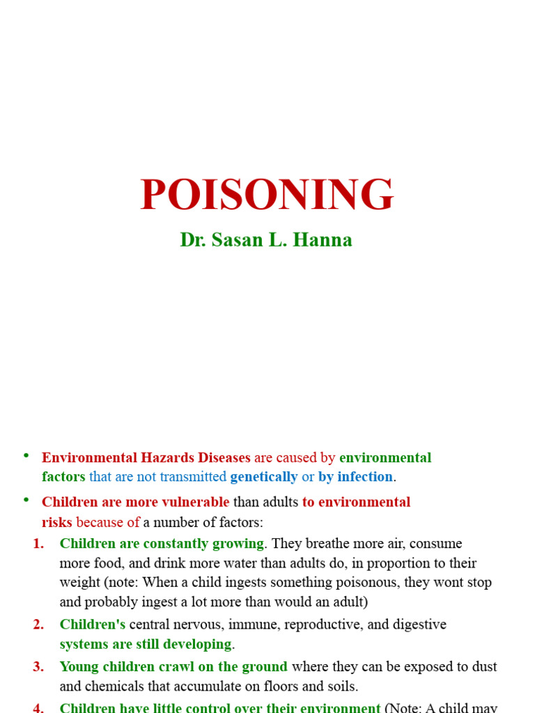 Understanding Child Poisoning Risks | PDF | Vomiting | Medical Specialties