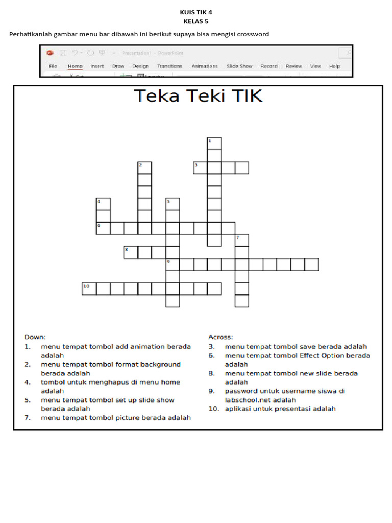 Kuis Tik 4 Kelas 5 | PDF