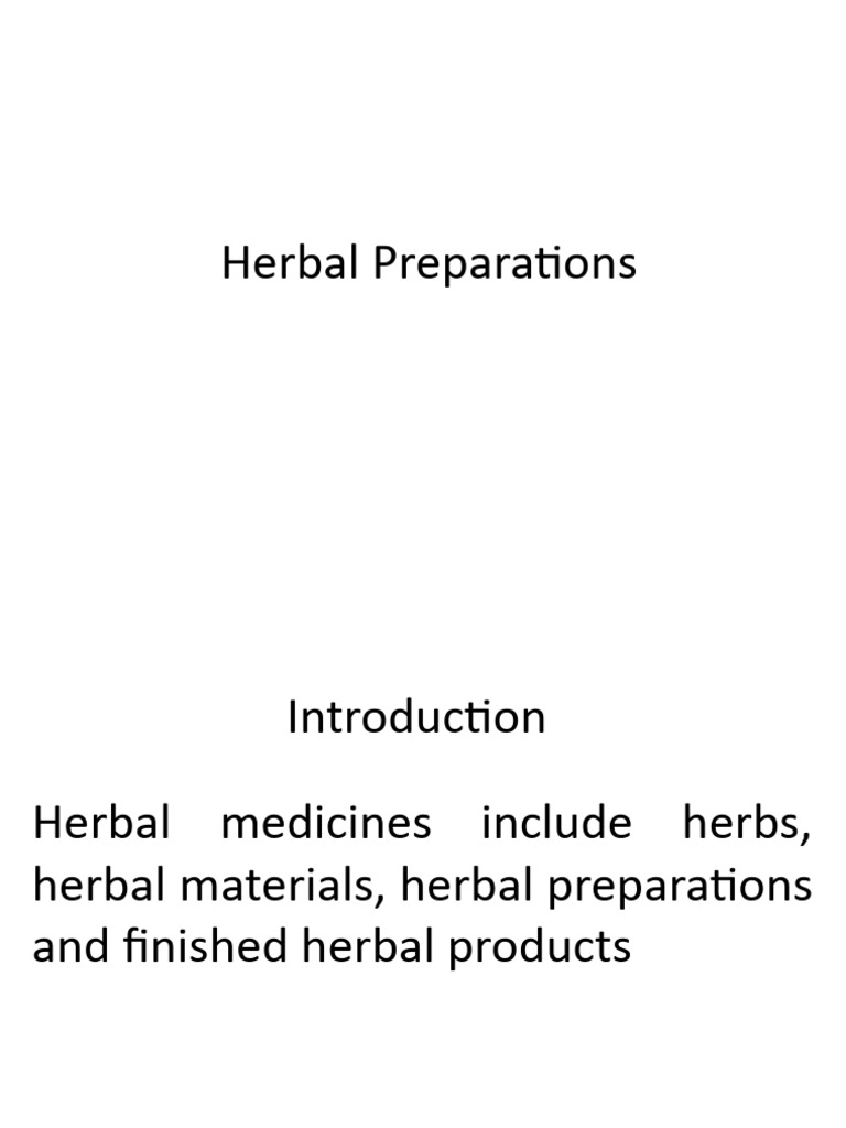 Herbal Preparations PDF | PDF