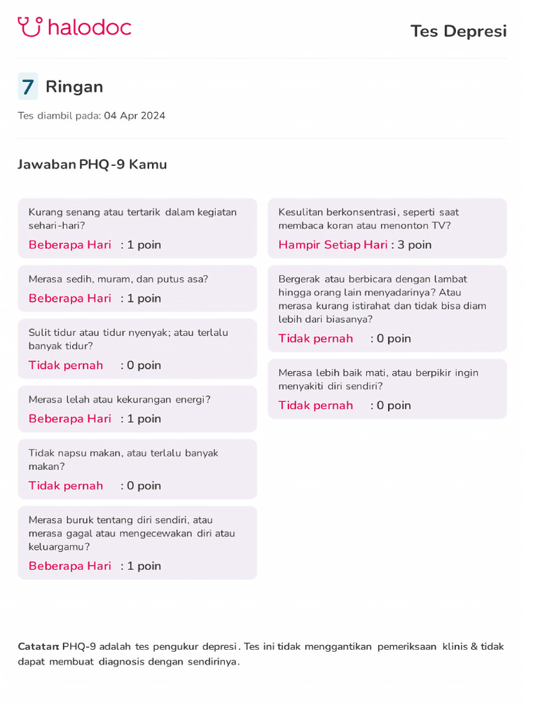 Depression Test 4 - 04 - 24 | PDF
