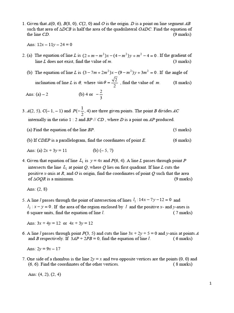Analytical Geometry First Semester Standardized Test Pass Year | PDF ...