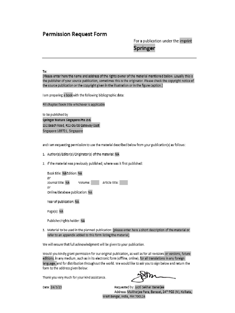 Permission Request Form | PDF