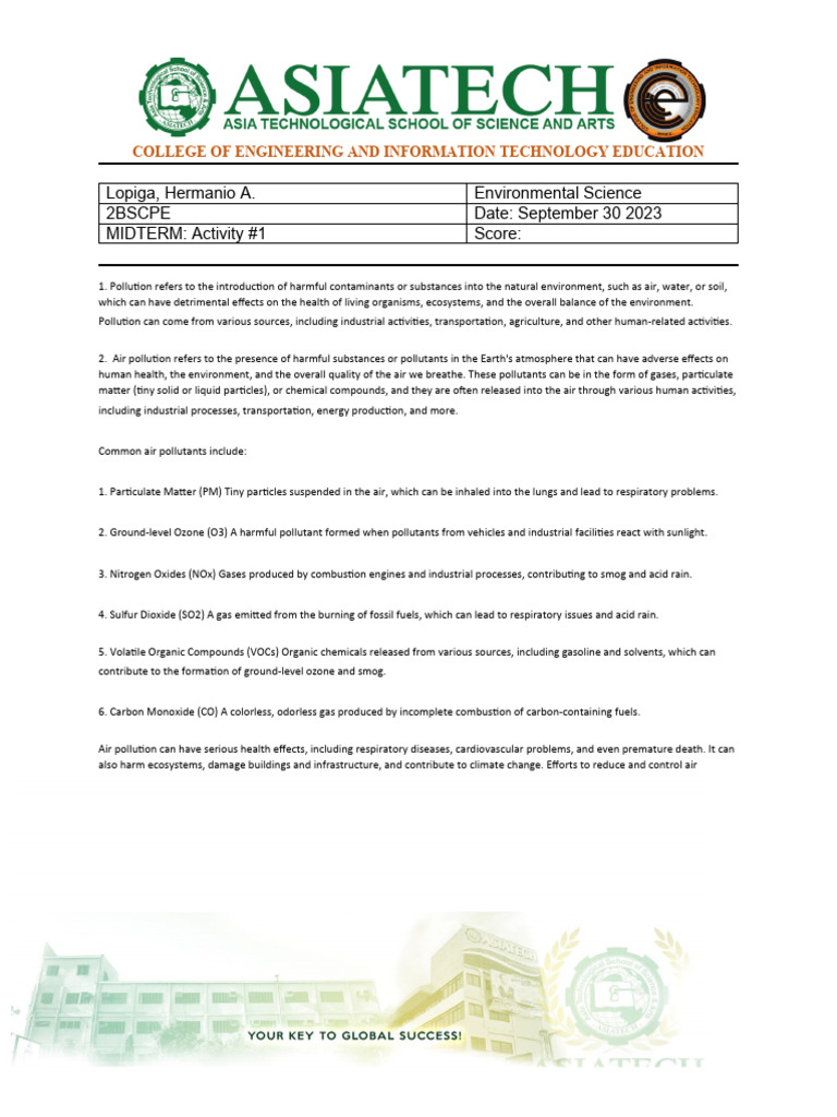 MODULE 1 Environmental Science | Download Free PDF | Water Pollution ...