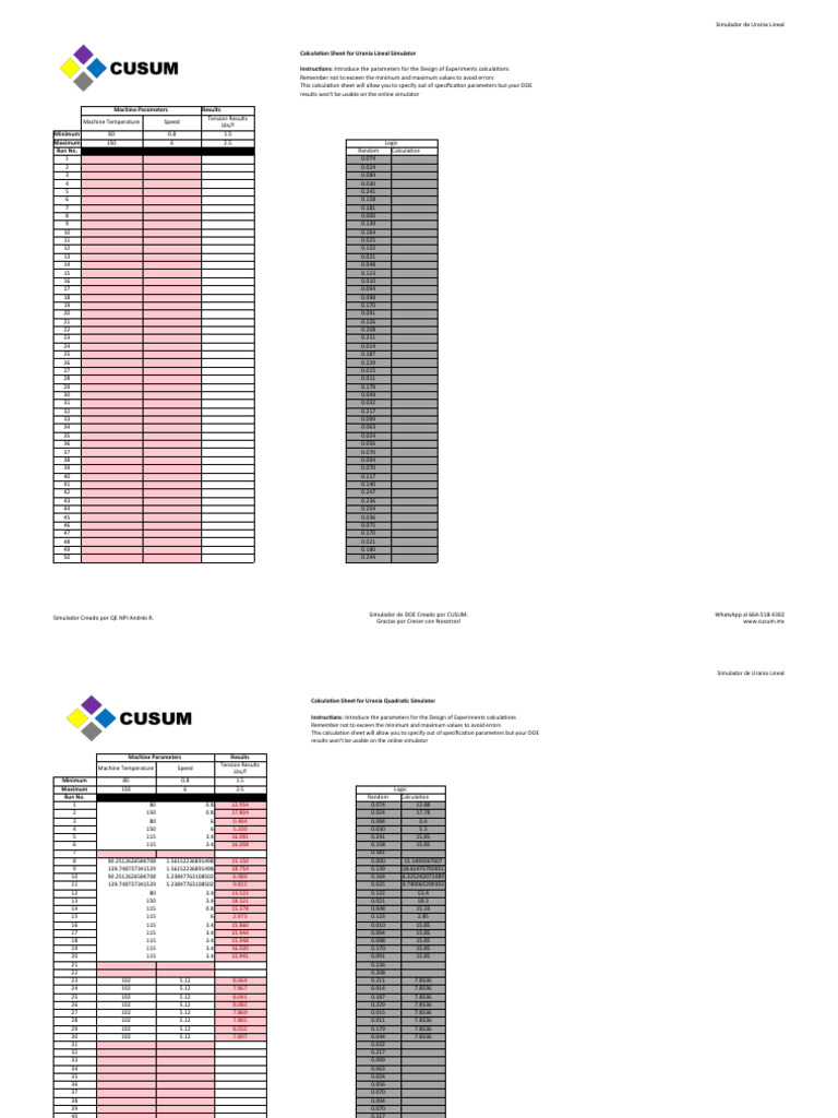 Excel Calculation Sheet For Online Simulators R12-2023 | PDF | Extrusion