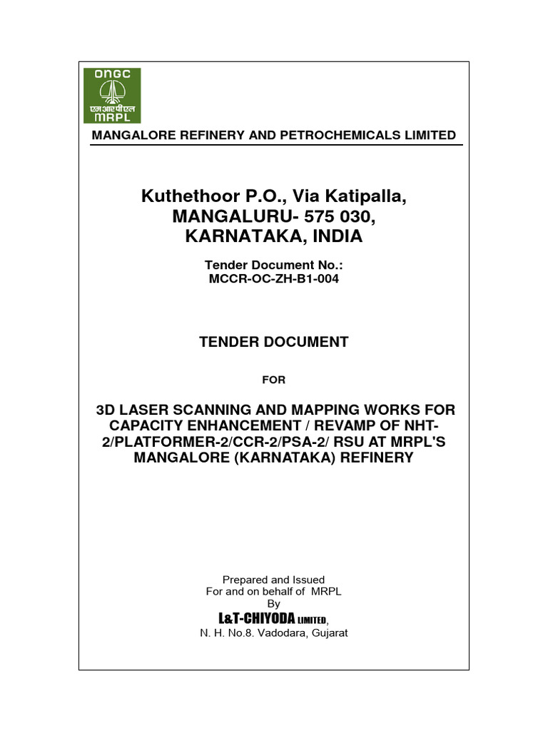 Tender - Mccr-Oc-Zh-B1-004 - 3D Laser Scanning (1) - 1483504352 | PDF ...