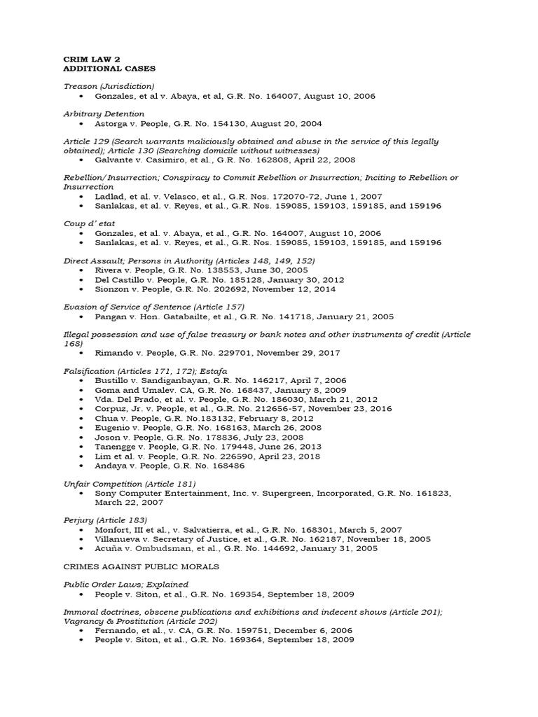 Crim 2 Additional Cases | PDF | Criminal Law | Philippines