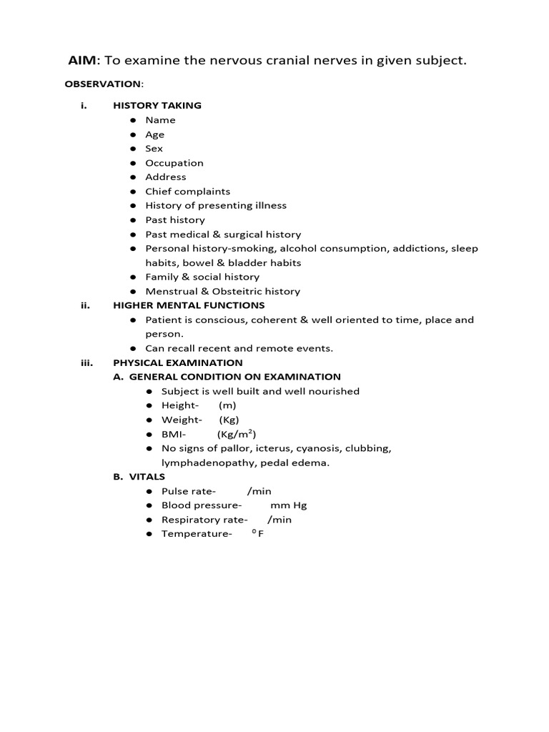 Cranial Nerve Examination | PDF | Taste | Human Anatomy