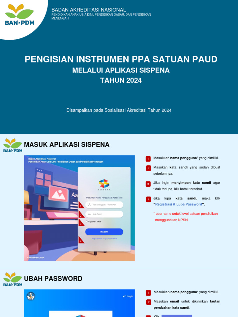 Materi Pengisian PPA Pada Sispena Tahun 2024 - Materi Sosialisasi | PDF