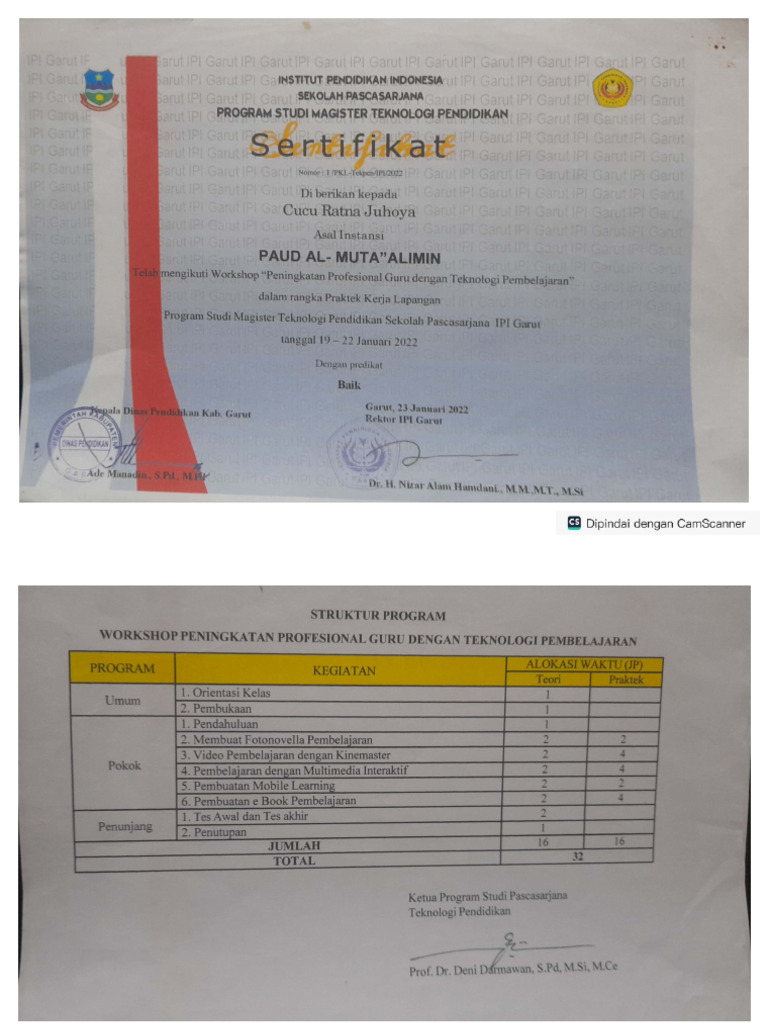 Sertifikat Workshop | PDF