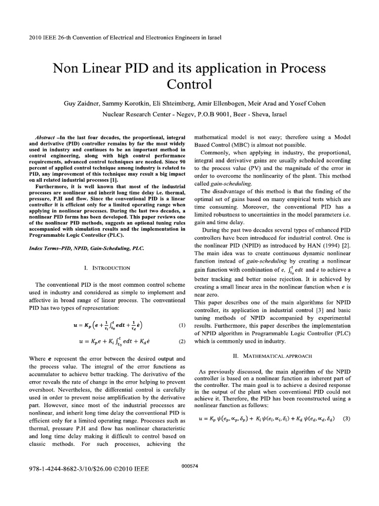 Non Linear PID | PDF