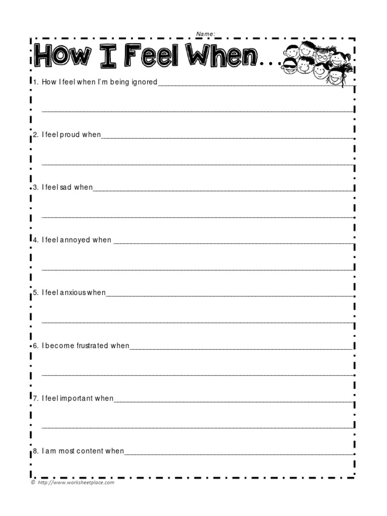 Feeling Words Worksheet D | PDF