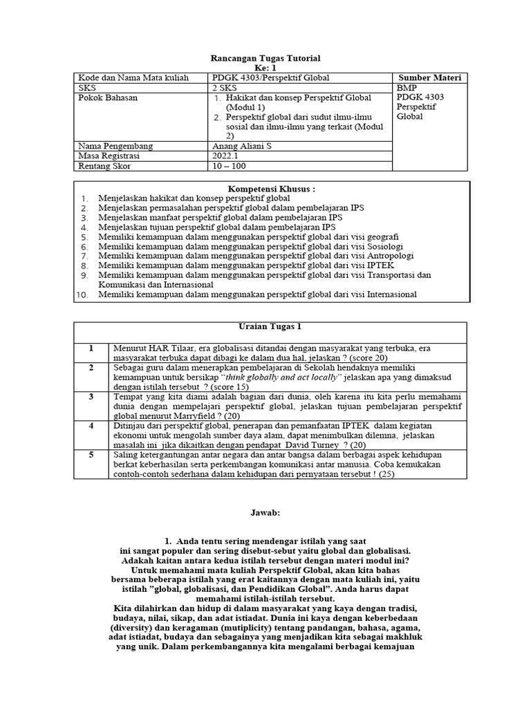 Rancangan Tugas Tutorial 1 | PDF