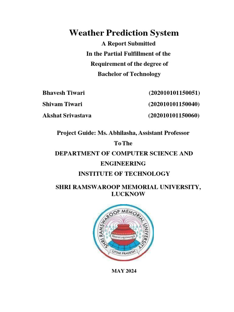 Weather Prediction System Report Final Version | PDF | Software Testing ...
