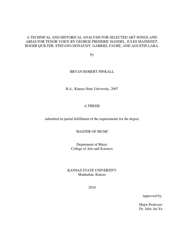 A Technical and Historical Analysis For | PDF | George Frideric Handel ...