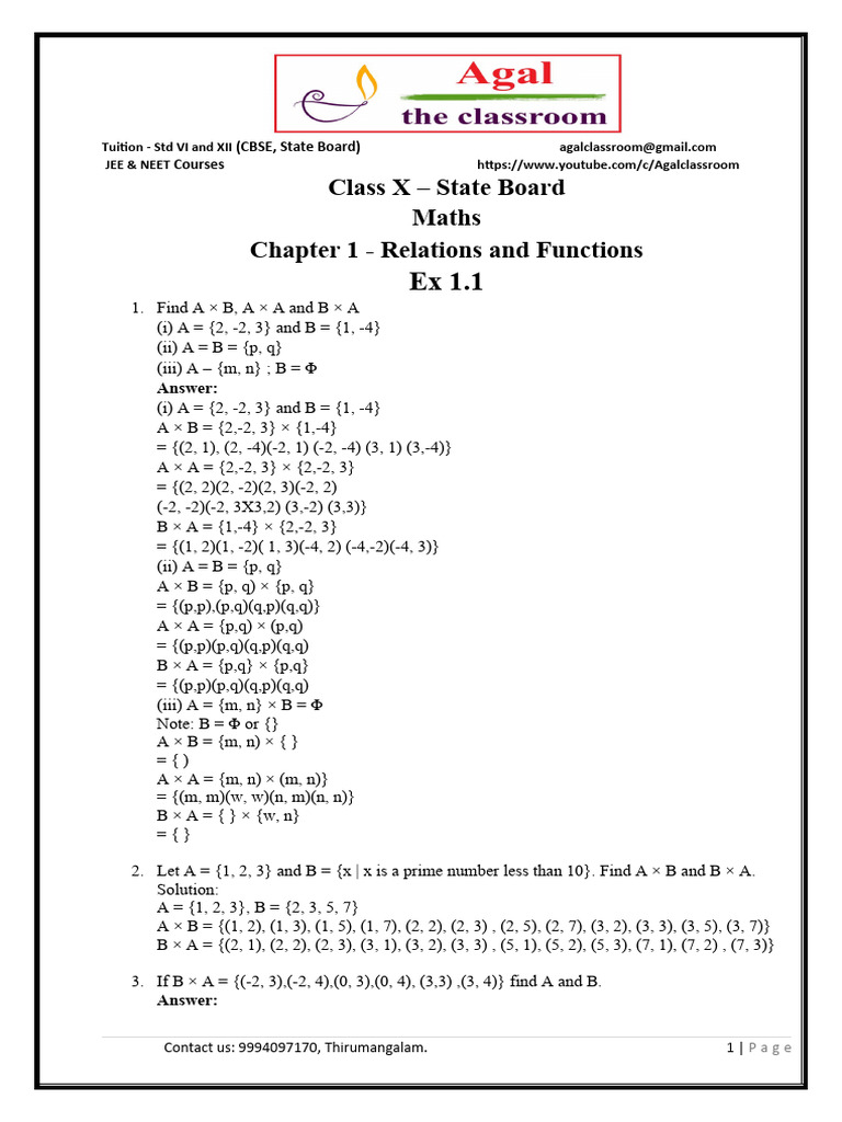 10 - TN - Maths - Chapter 1 | PDF | Student Assessment And Evaluation | Qualifications