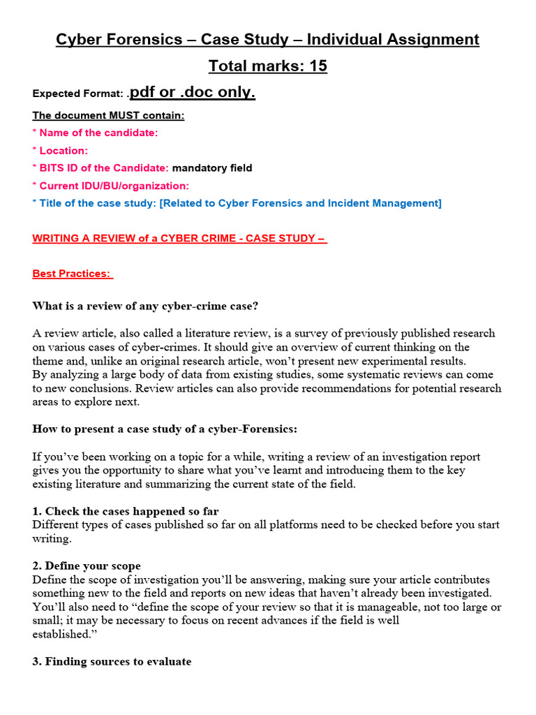 Cyber Forensics Case Review Guide | PDF | Computer Forensics ...