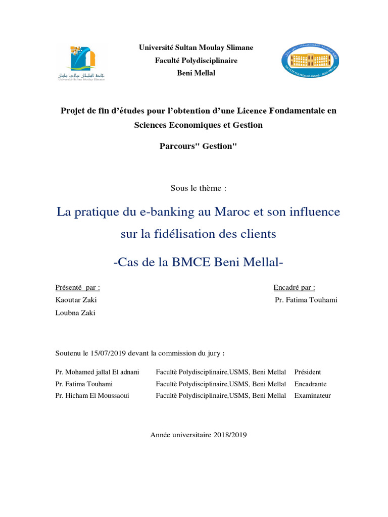 E-banking et fidélisation à la BMCE | PDF | Bancaire | Secteurs du service