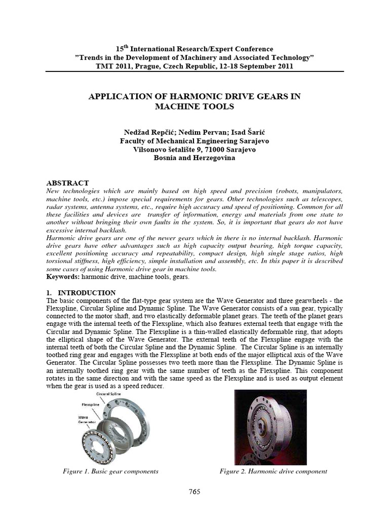 Application of Harmonic Drive Gears in M | PDF | Gear | Mechanical Engineering