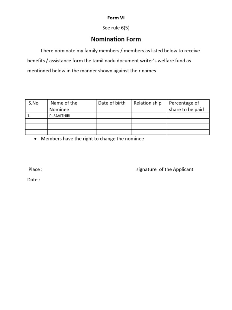 Nominee Form | PDF