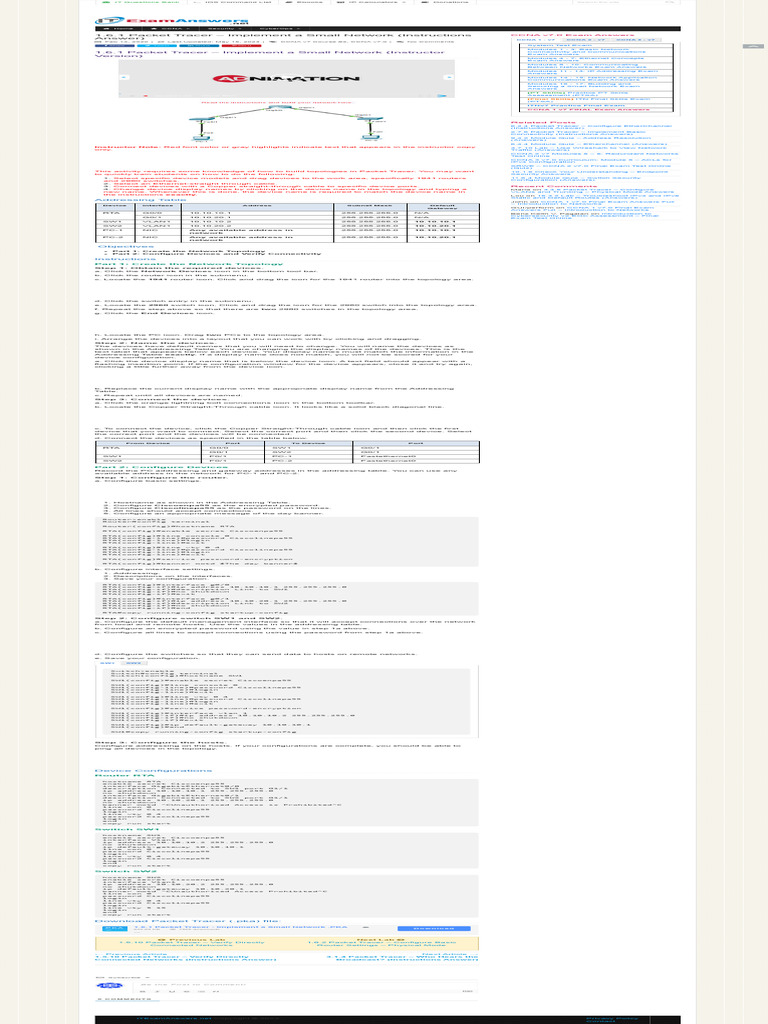 Packet Tracer 1.6.1: Small Network Setup | PDF | Cisco Certifications ...