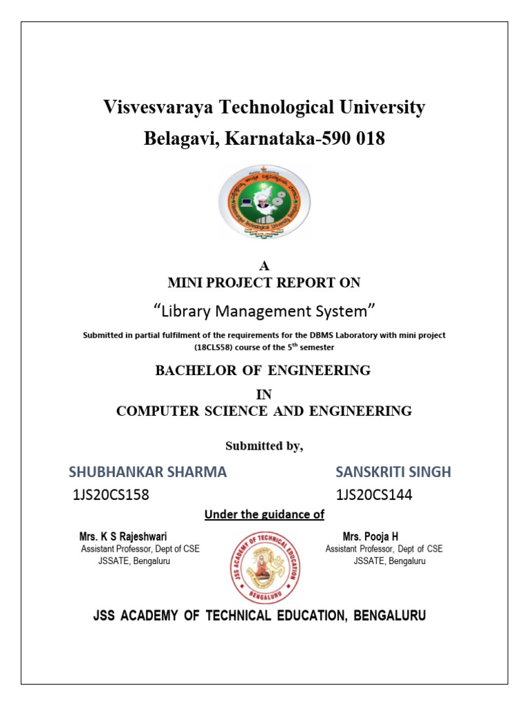 DBMS Mini Project Report | PDF | Html | Html Element