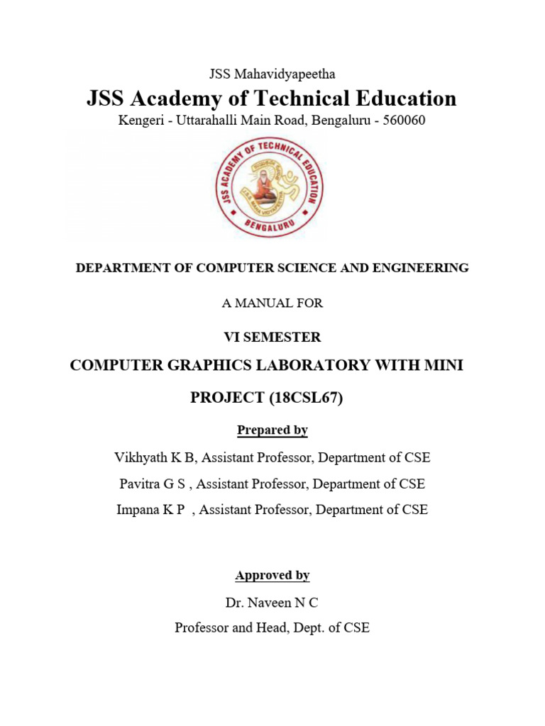 CG Lab Manual 2021-22 | PDF | Engineering | Rendering (Computer Graphics)