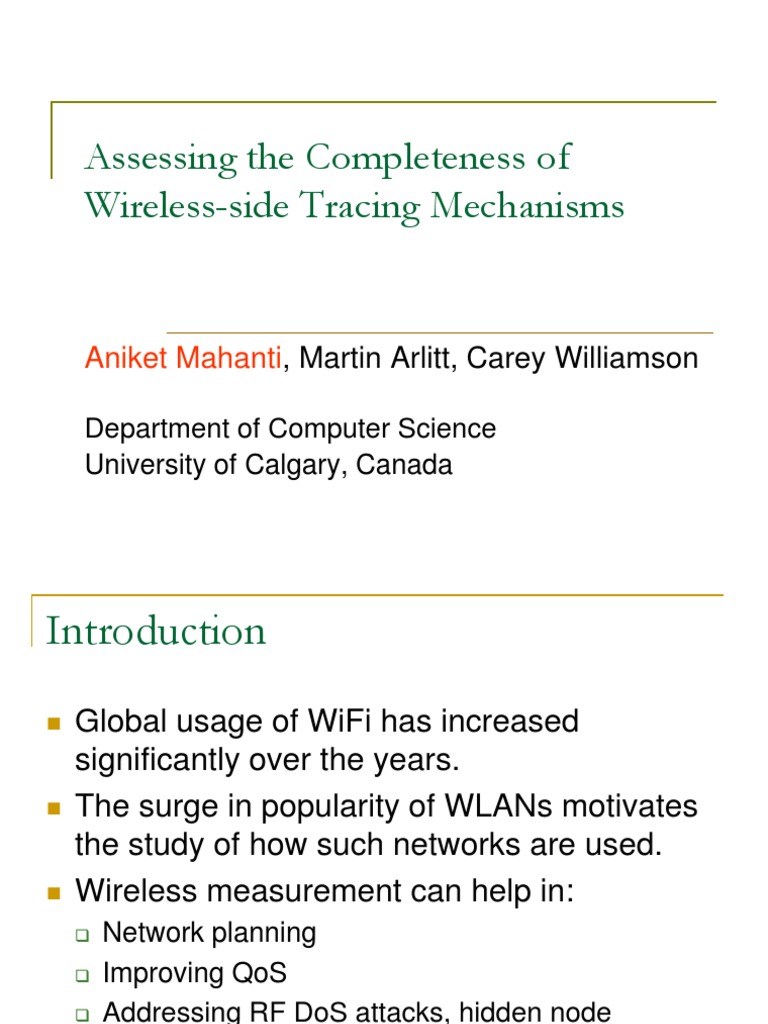 Evaluating Wireless Trace Completeness | PDF | Wireless Lan ...