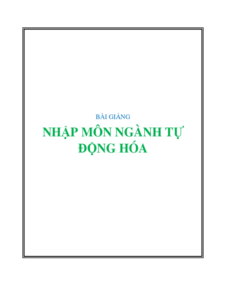 GT Nhap Mon Nganh Tu Dong Hoa | PDF