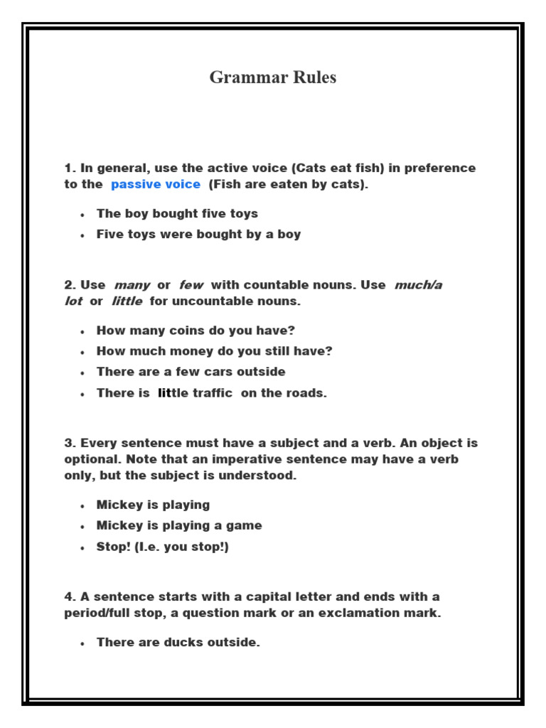 Grammar Rules | PDF | Noun | Grammatical Number