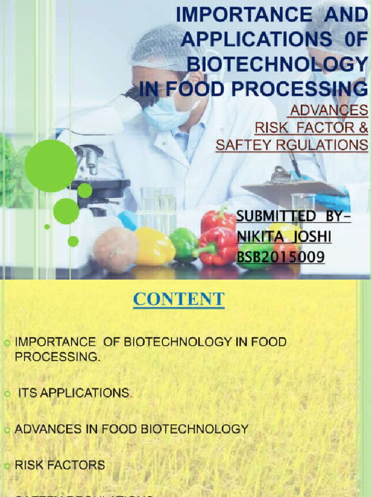 Importance of Biotechnology Foods | PDF