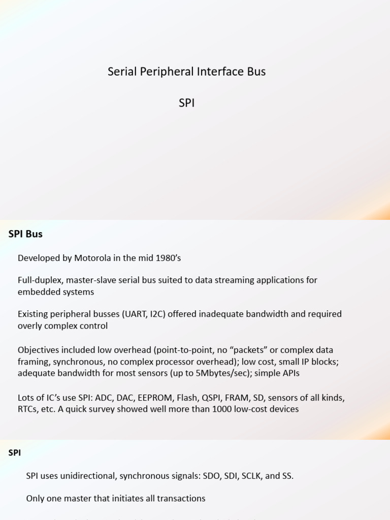 Serial Peripheral Interface Bus SPI | PDF | Digital Technology | Physical Layer Protocols