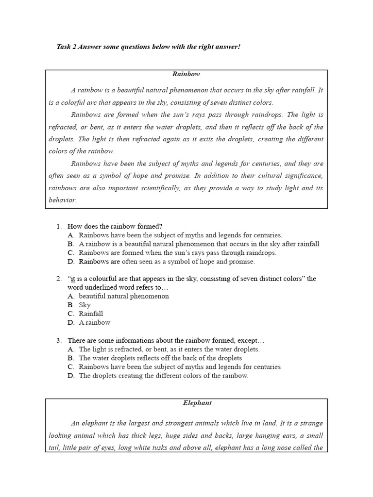 Task 2 Answer Some Questions Below With The Right Answer | PDF ...