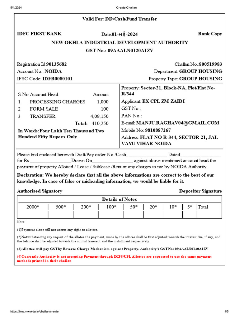 Create Challan | PDF | Lease | Personal Finance