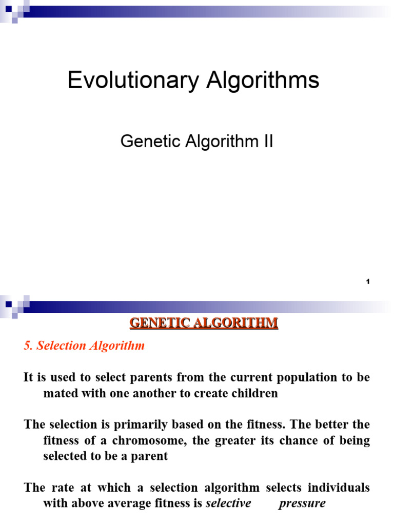 Lecture 14,15 Genetic Algorithm II | PDF | Genetic Algorithm | Natural ... Lecture 14,15 Genetic Algorithm II | PDF | Genetic Algorithm | Natural ...
