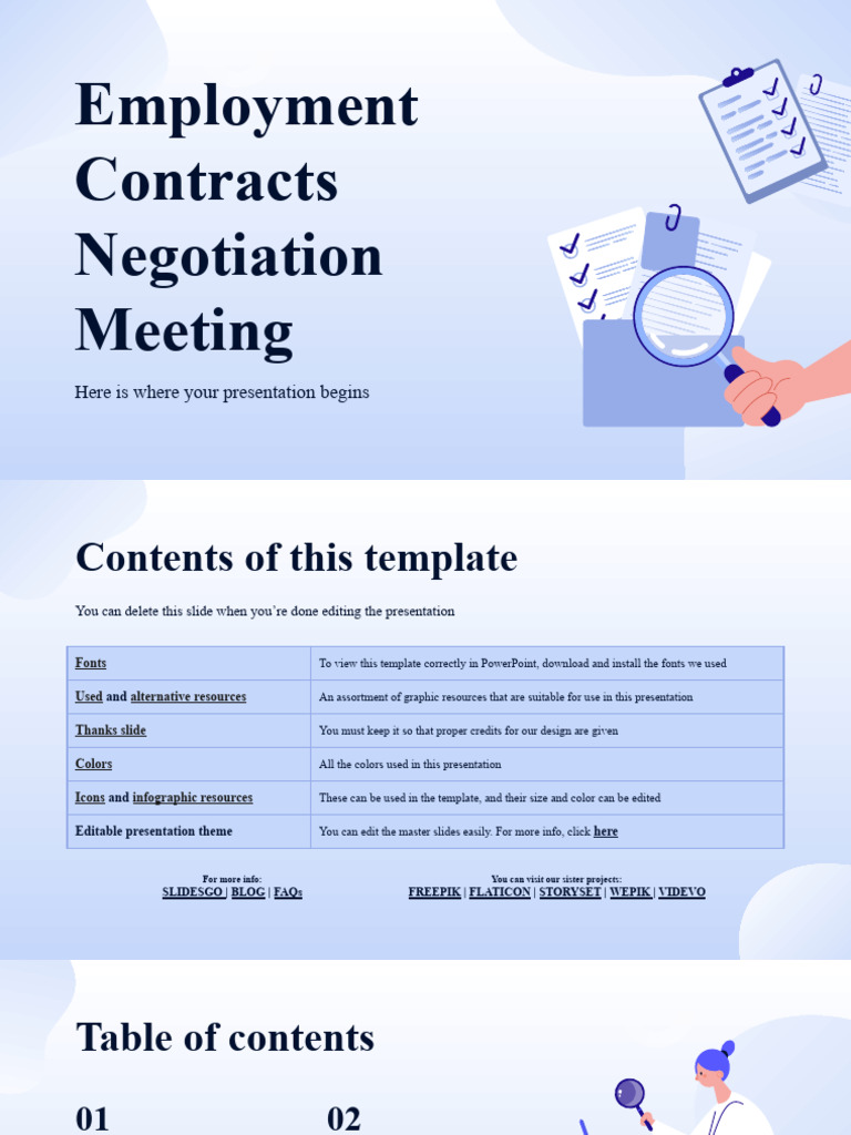 Employment Contracts Negotiation Meeting by Slidesgo | PDF | Planets ...