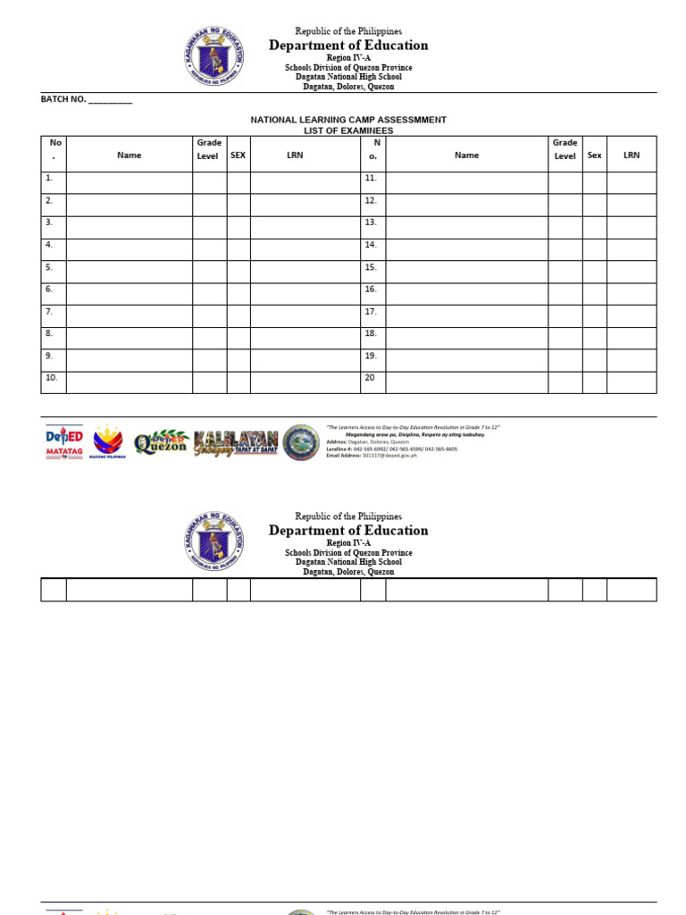 Nlca List of Examinees by Batch | PDF | Philippines | Public Administration