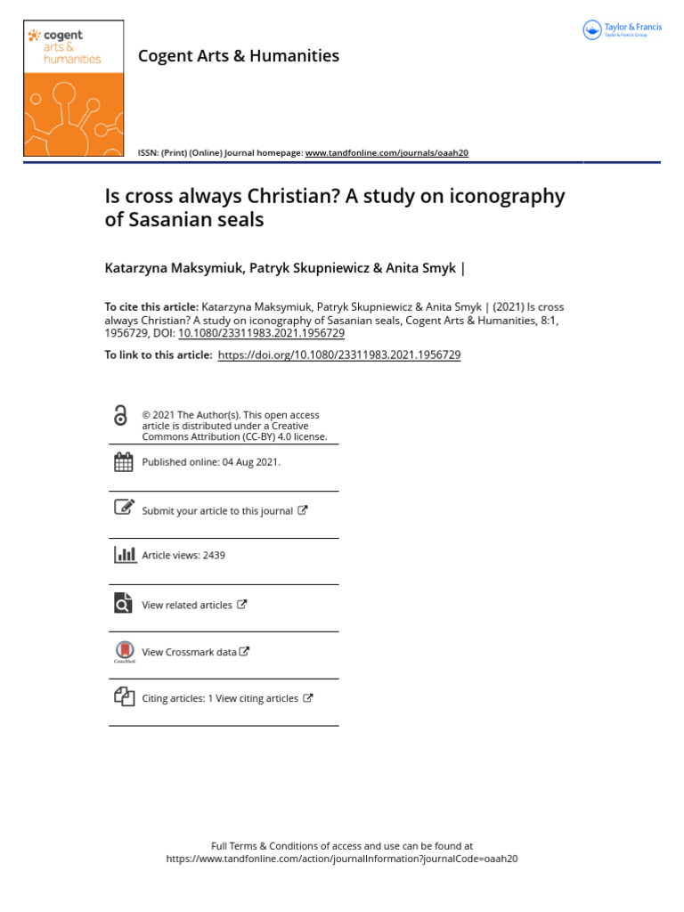 Is Cross Always Christian A Study On Iconography of Sasanian Seals ... Is Cross Always Christian A Study On Iconography of Sasanian Seals ...