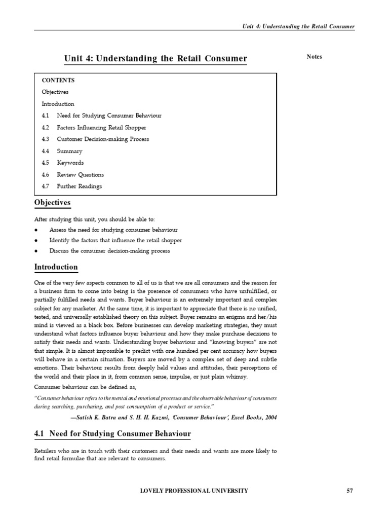 Understanding Retail Consumer Behavior | PDF | Retail | Consumer Behaviour