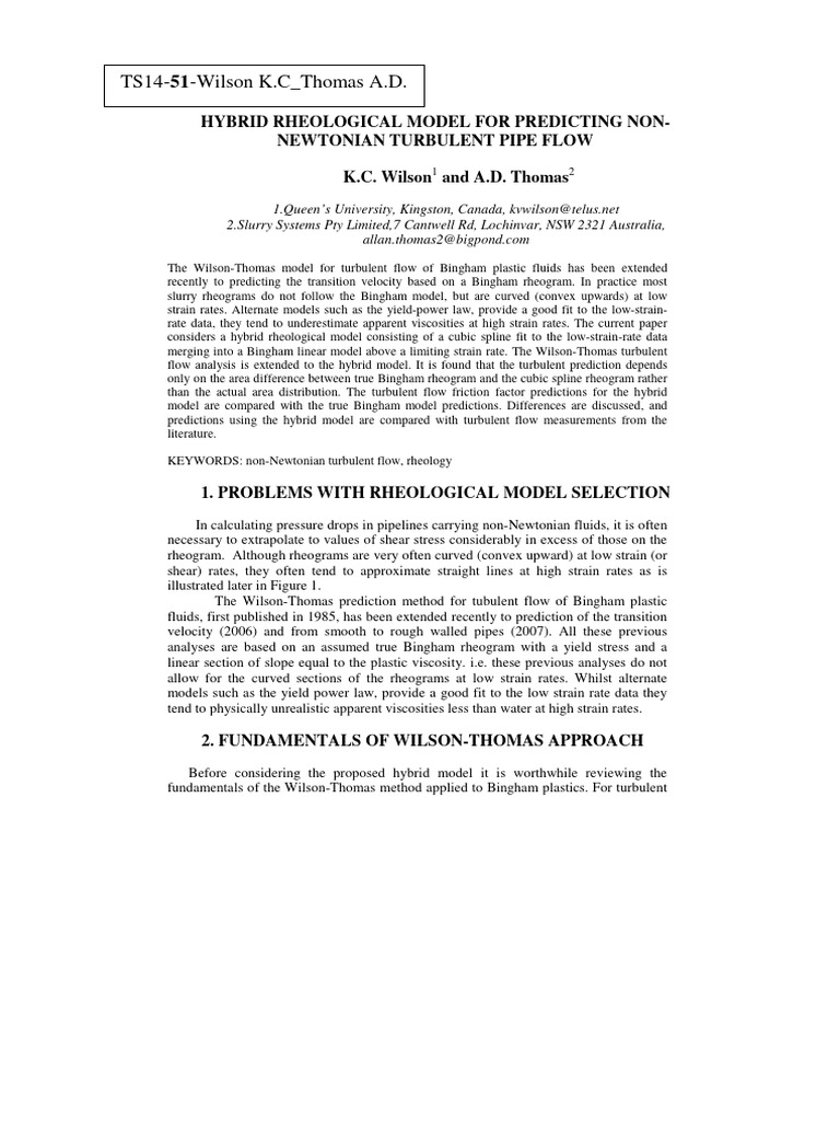 Hybrid Rheological Model For Predicting Non-Newtonian Turbulent Pipe ...