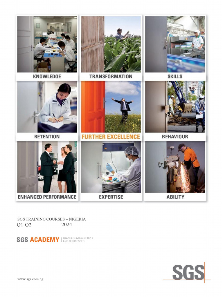 SGS Nigeria Training Calendar Q1-Q2 2024 | PDF | Iso 9000 | Business