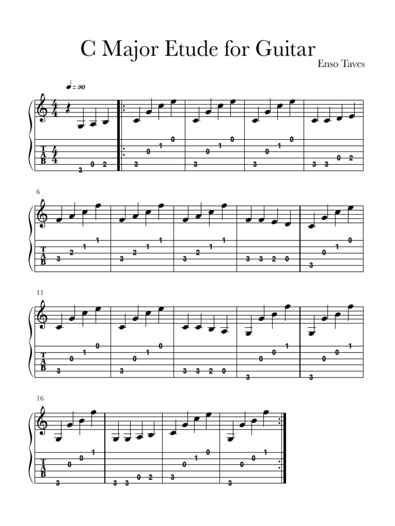 C Major Etude For Guitar | PDF
