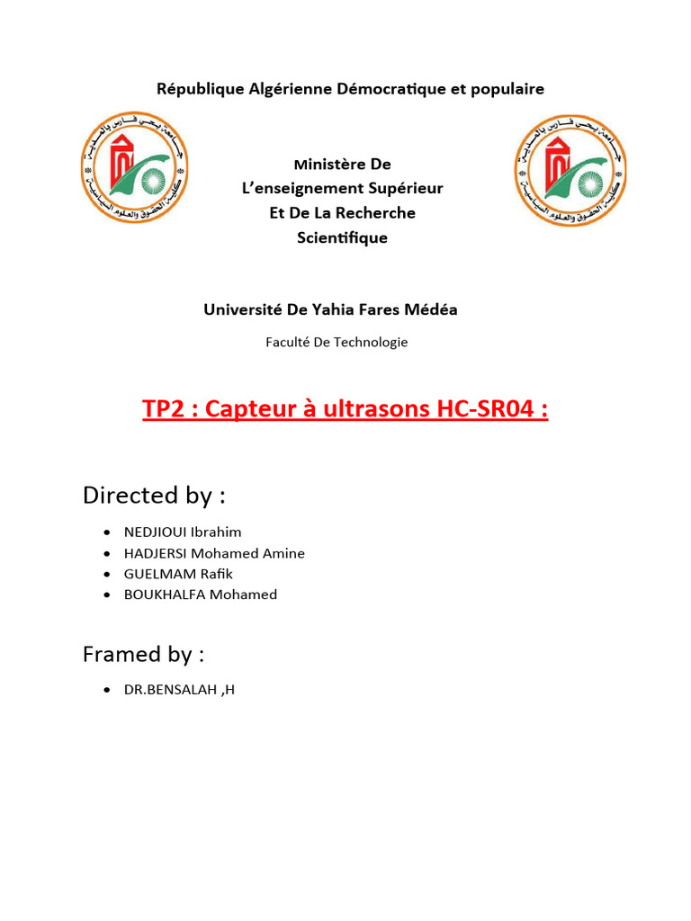 TP Bencaleh 3 | PDF | Ultrasound | Computer Engineering