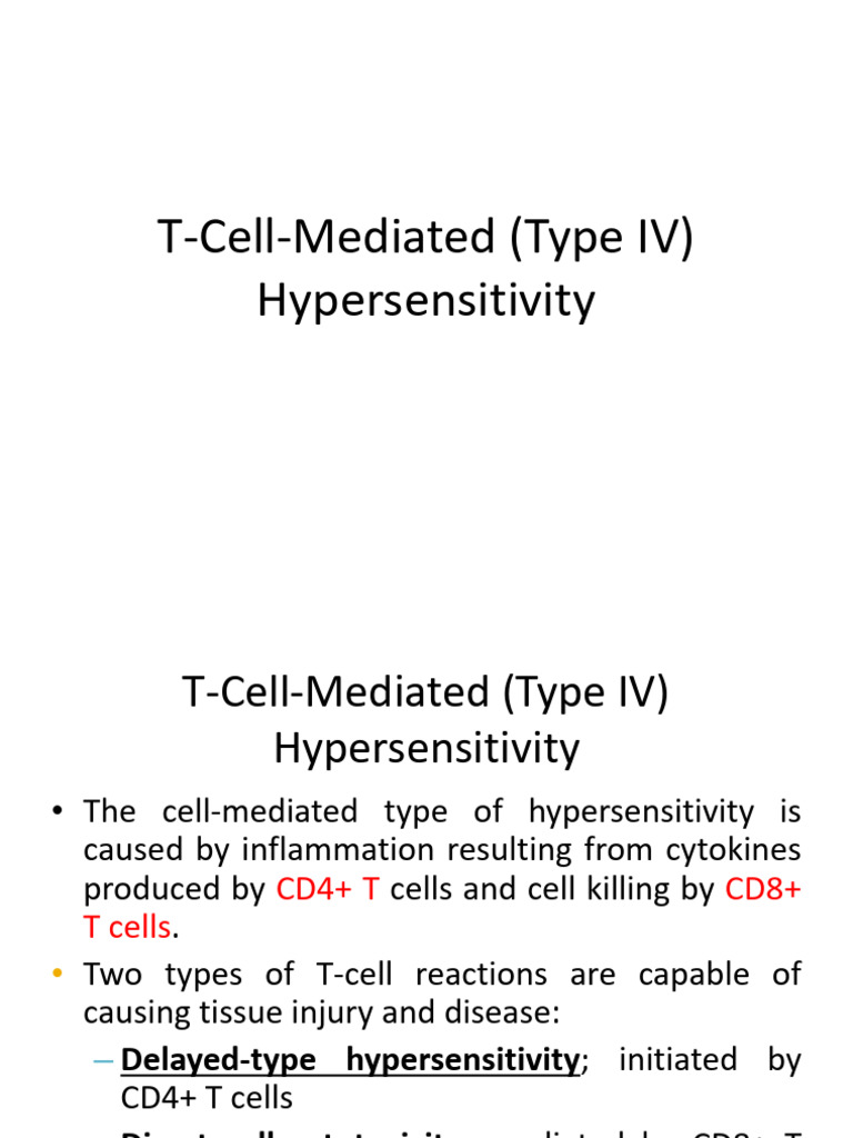 Hypersensitivity 4 | Download Free PDF | T Helper Cell | Cytotoxic T Cell